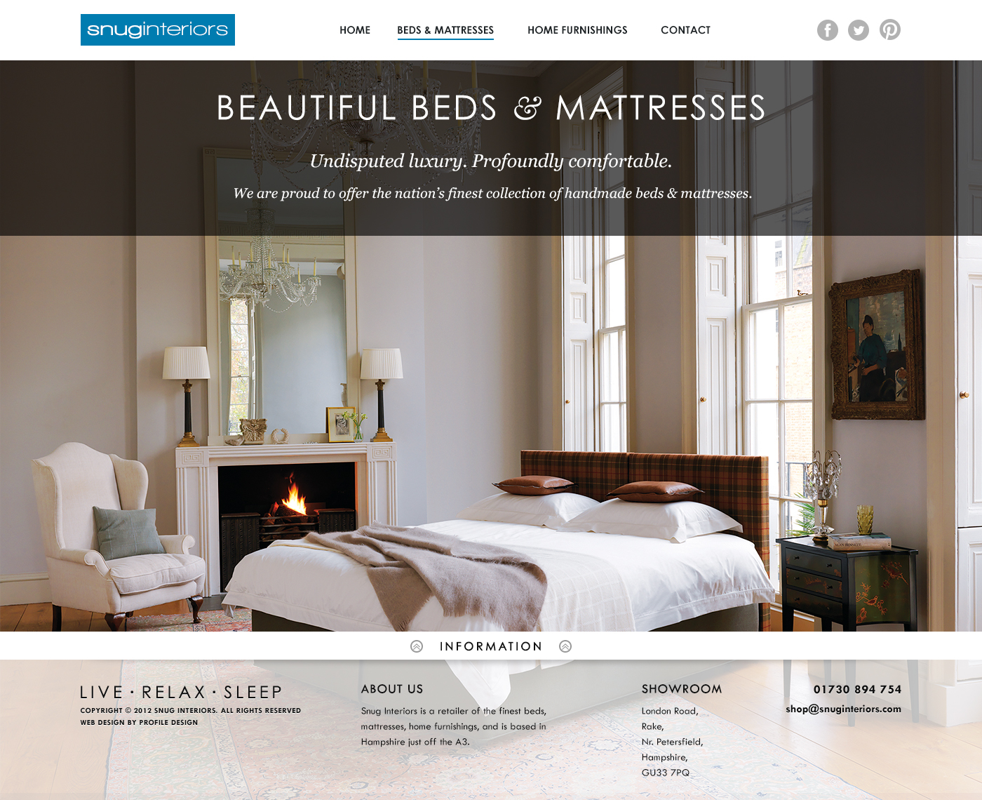 Snug Interiors website - Profile Design