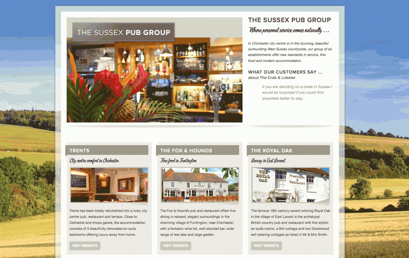 Sussex Pub Company Website - Profile Design